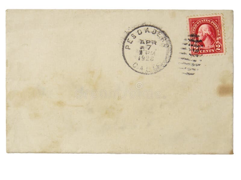 Vieille Enveloppe Avec 1928 Timbre De 2 Cents Image stock éditorial ...
