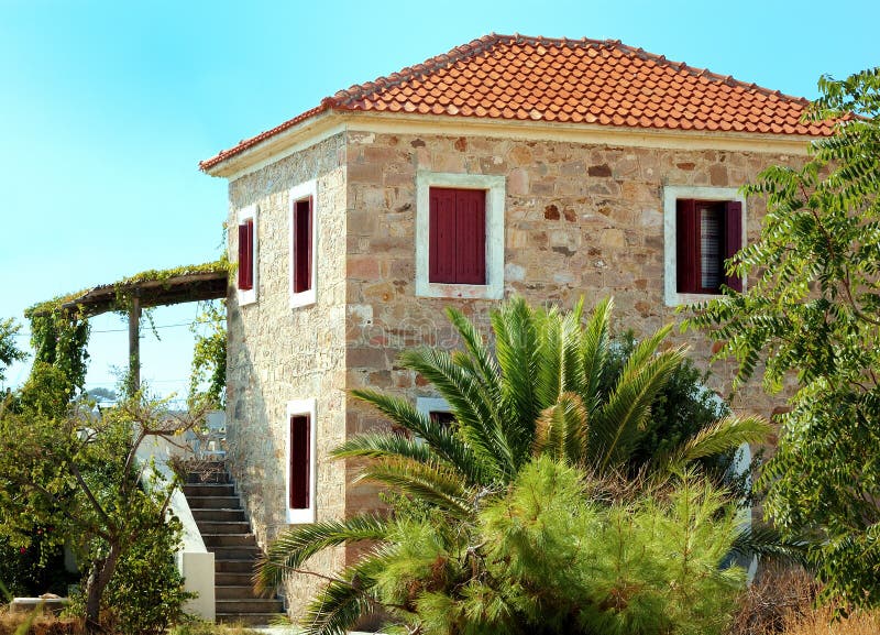 Vieille Maison Grecque Traditionnelle Image stock - Image du ...