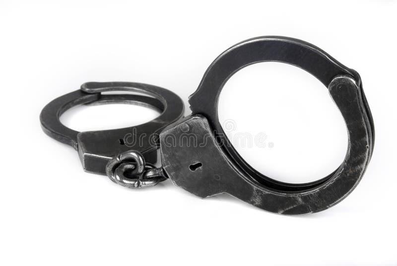 Vieilles menottes image stock. Image du giflé, crime - 28016583