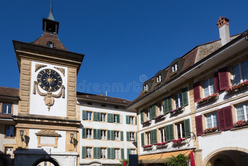 Vieille Ville De Morat En Suisse Photo stock - Image du extérieur ...