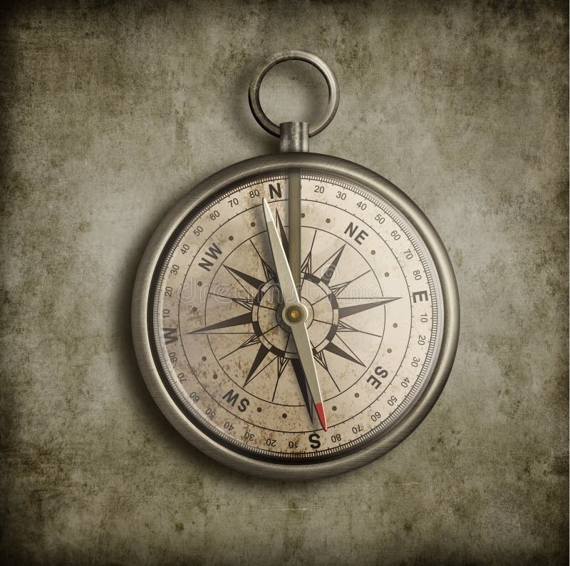 Viejo compás stock de ilustración. Ilustración de metal - 44978575