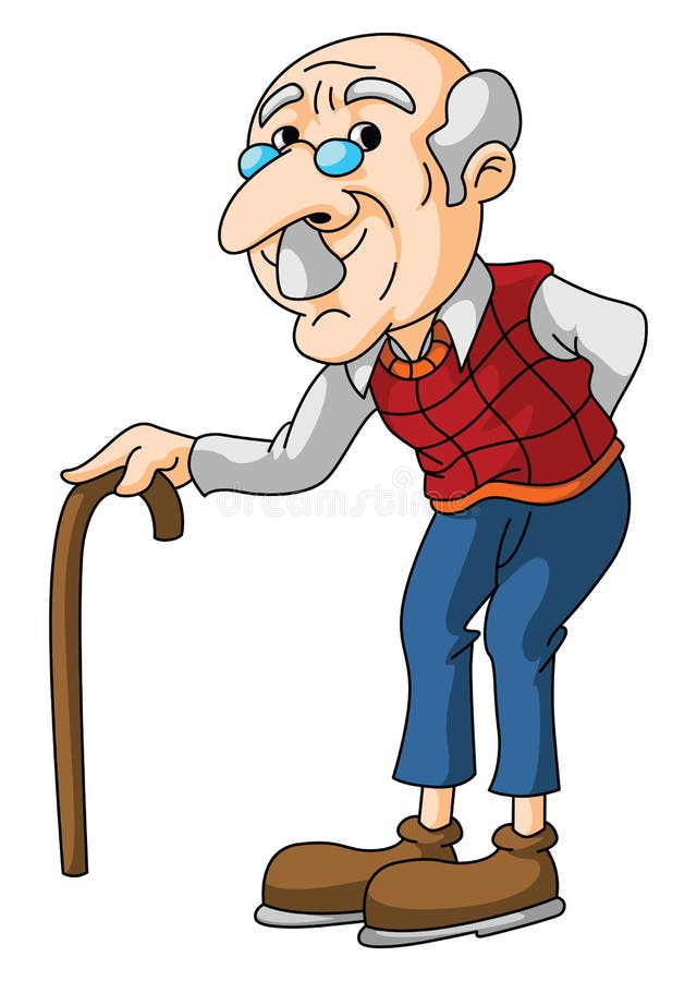 Ilustración Vectorial De Un Personaje De Anciano Enfadado. Abuelo ...
