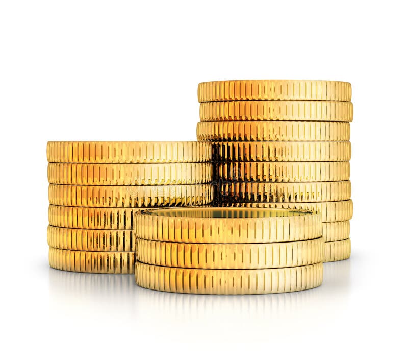 Viele Gold-coints stock abbildung. Illustration von geld - 79307608