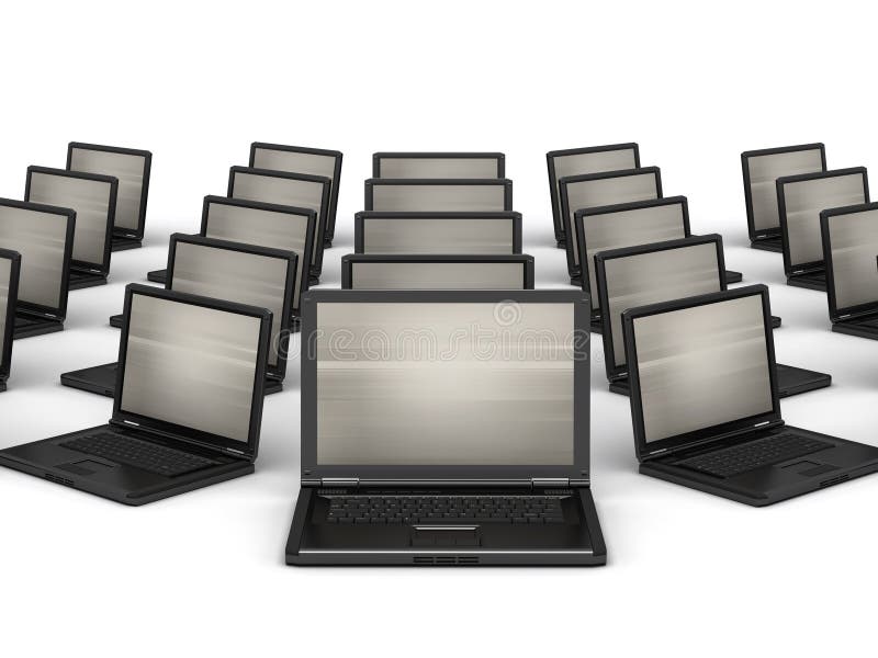 Viele Laptops stock abbildung. Illustration von weit - 30422024