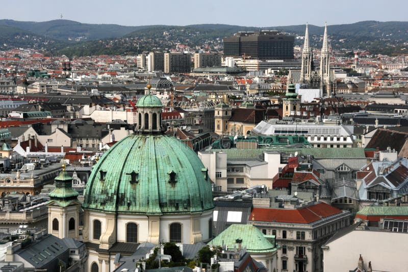 Vienna City Centre Top View Stock Photo - Image of clouds, overview ...