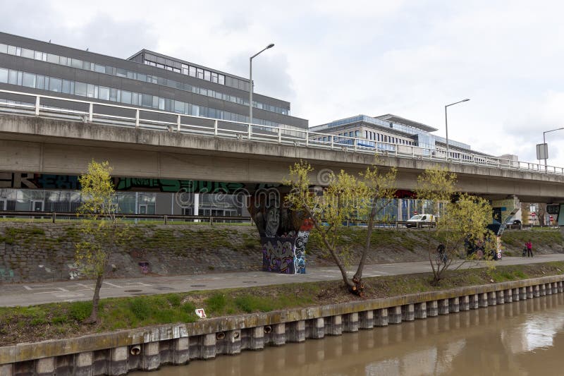 Donaukanal River and Interchanges Near and Above the Donaukanal in ...
