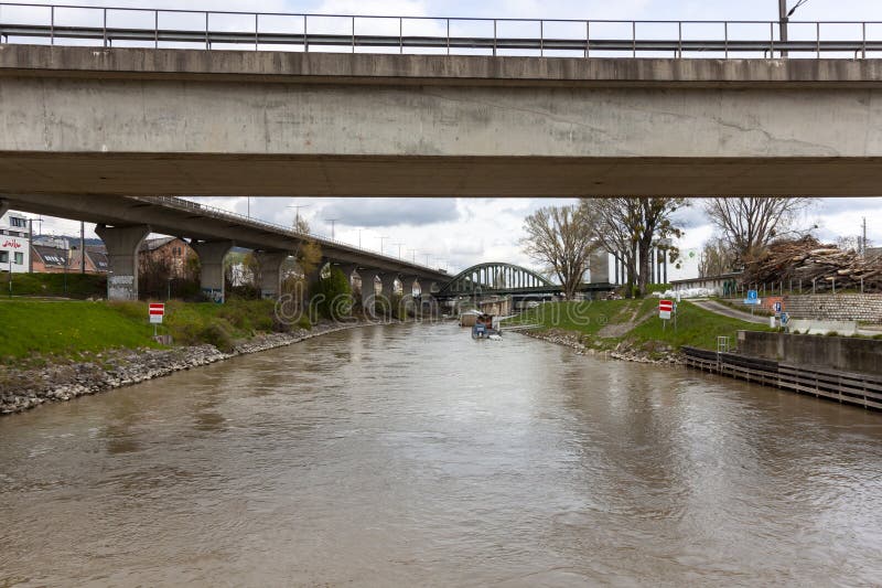 Donaukanal River and Interchanges Near and Above the Donaukanal in ...