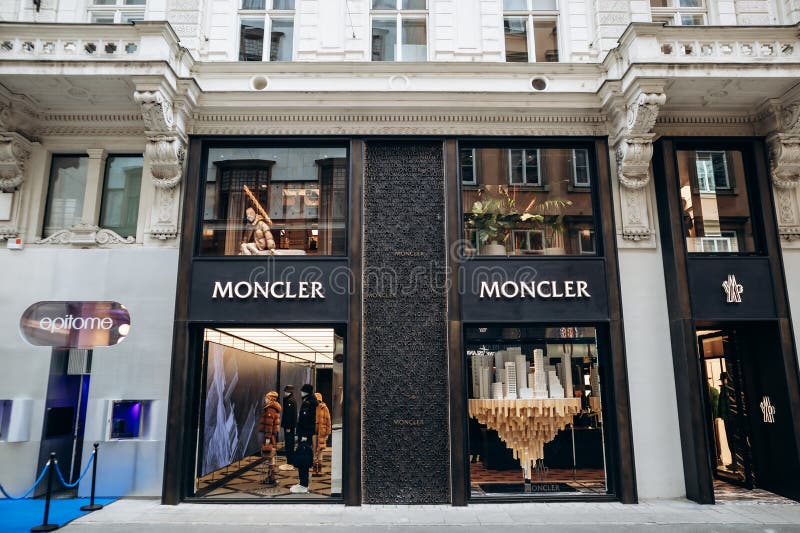 The Facade of the Moncler Boutique in the Center of Vienna Editorial ...