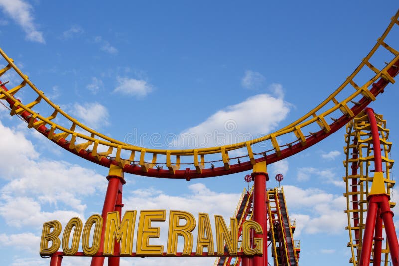 VIENNA, AUSTRIA - AUGUST 16, 2019 - Roller Coaster Ride in Amusement ...