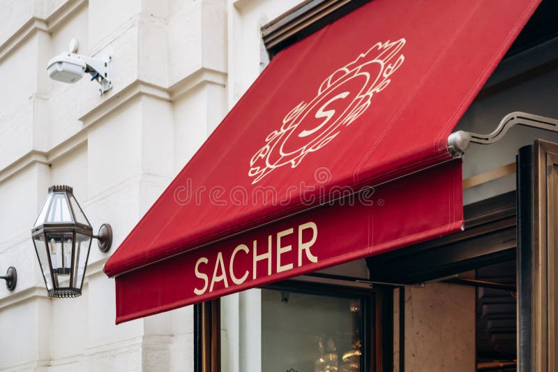 The Sign of the Famous Cafe Sacher in Vienna Editorial Stock Photo ...