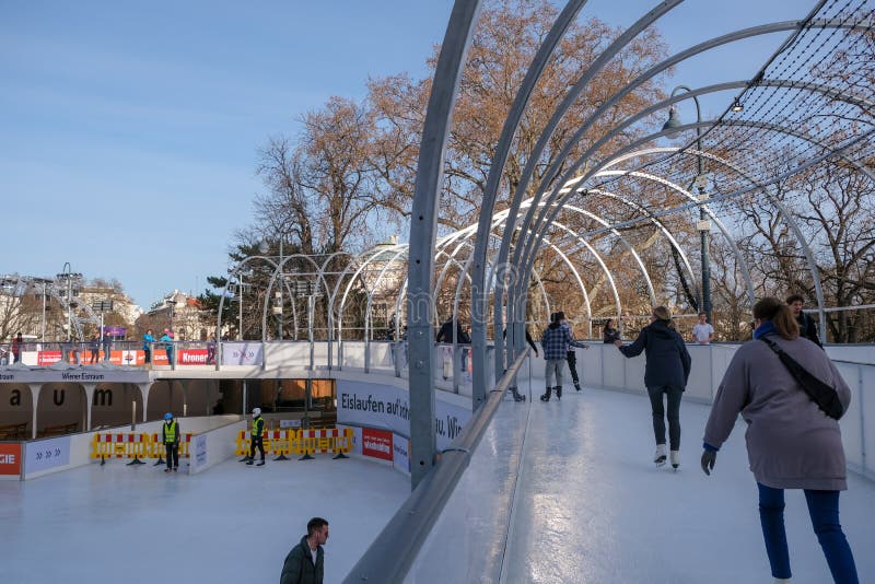 Ice Skating in Front of the Vienna Town Hall in Austria Editorial ...
