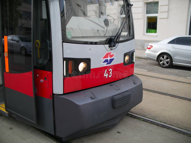 Close-up of a Tram at a Transport Stop in Vienna Editorial Photo ...