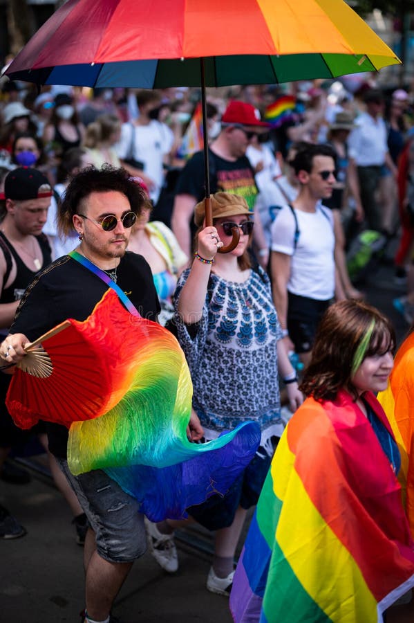People at Vienna Pride on Wiener Ringstrasse Editorial Stock Image ...