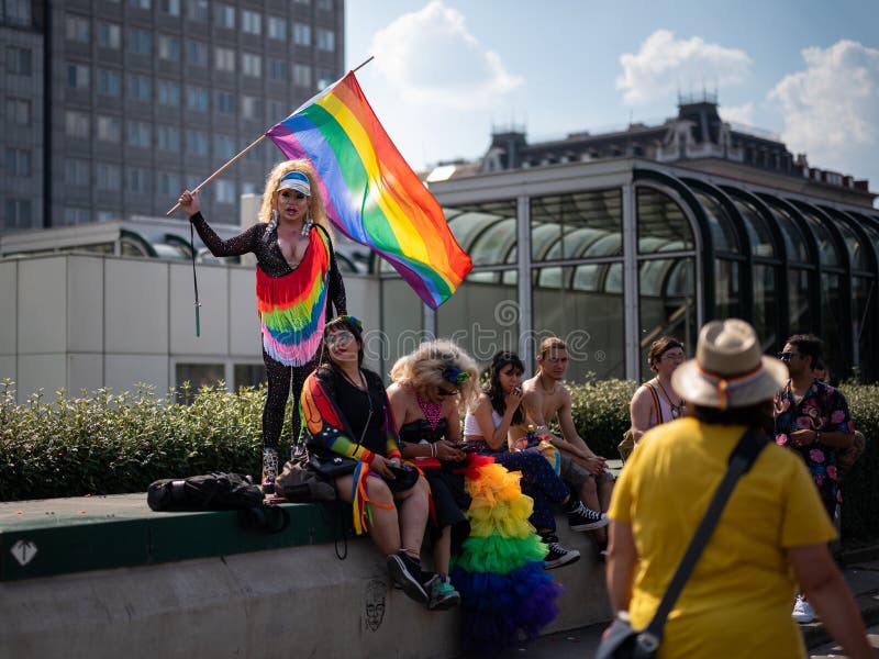 People at Vienna Pride on Wiener Ringstrasse Editorial Stock Image ...