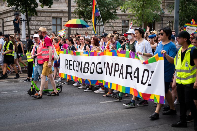 People at Vienna Pride on Wiener Ringstrasse Editorial Photography ...