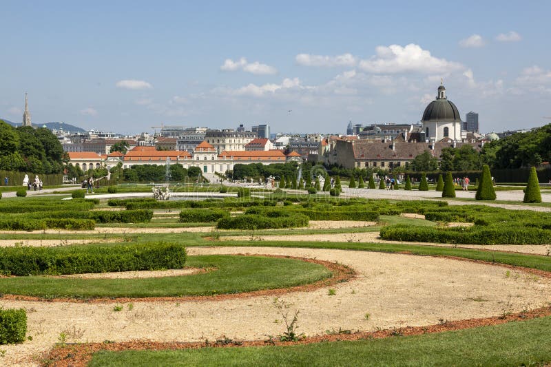 View of the Belvedere Gardens in Vienna Editorial Image - Image of ...
