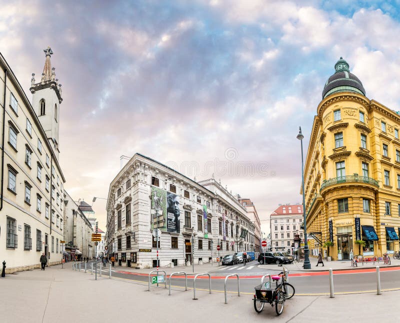 Panoramic View of the Central City Street Editorial Image - Image of ...