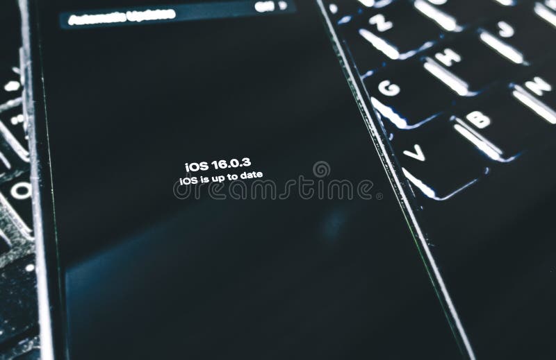 Vienna Austria October 12 2022:iPhone 13 with IOS 16 Update Screen ...