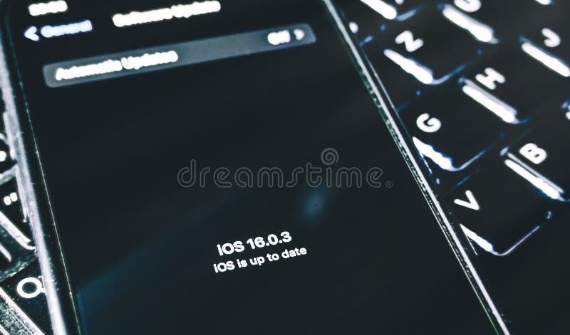 Vienna Austria October 12 2022:iPhone 13 with IOS 16 Update Screen ...