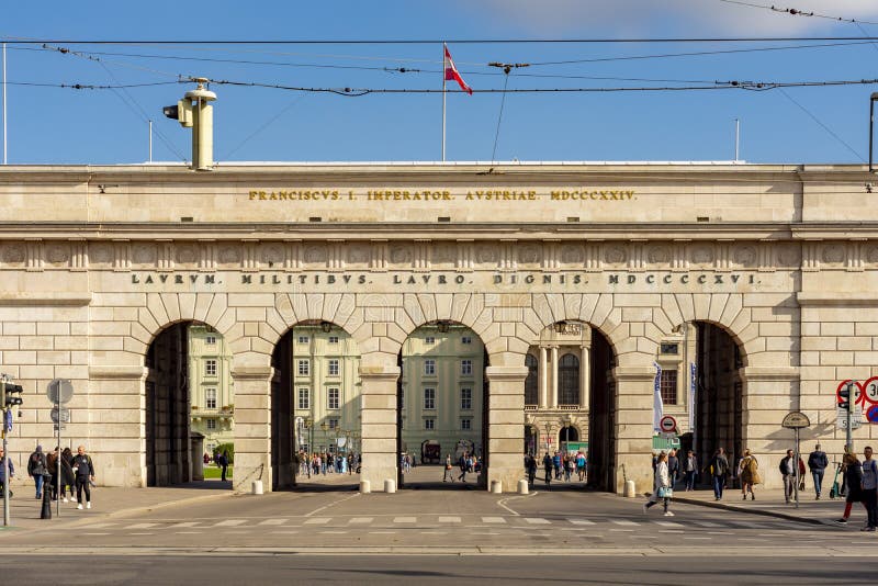 Vienna, Austria - October 2021: Outer Castle Gate on Heldenplatz Square ...