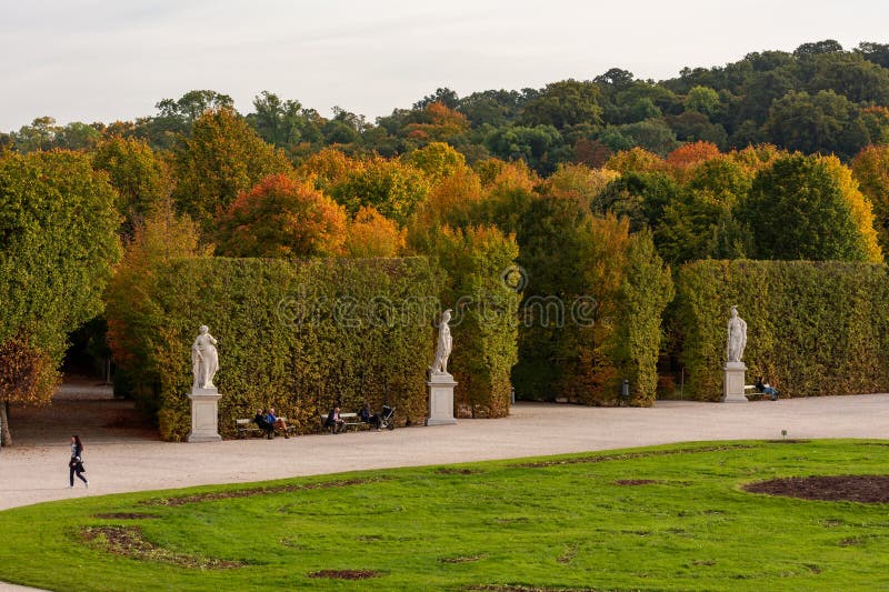 Vienna, Austria - 19 October 2021: Schonbrunn Park in Autumn Editorial ...