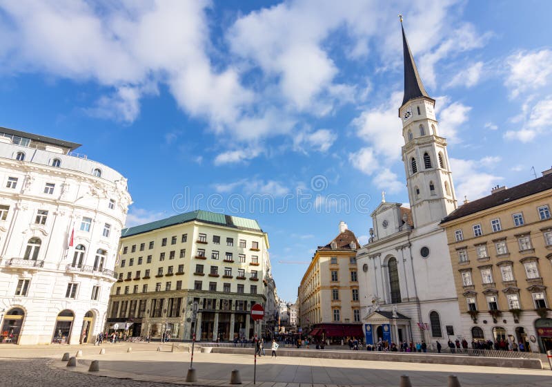 Vienna, Austria - October 2021: St. Michael Square Michaelerplatz in ...