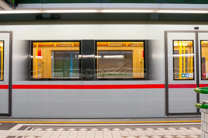VIENNA, AUSTRIA - OCTOBER 20, 2015: Subway Train at Hutteldorf S ...