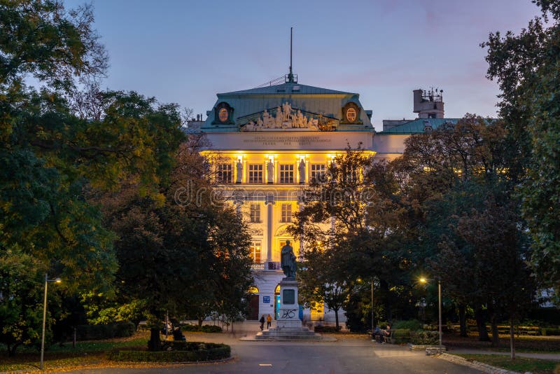 Vienna, Austria - 25.10.2019: Technical University in Vienna at Night ...
