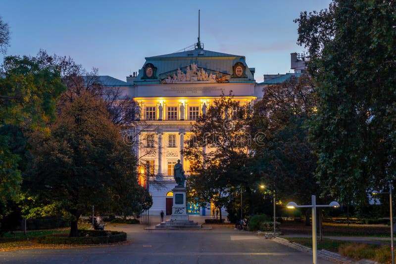 Vienna, Austria - 25.10.2019: Technical University in Vienna at Night ...