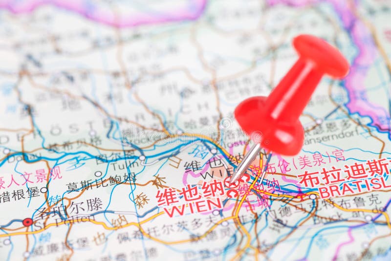 Vienna, Capital of Austria, on the Map Stock Photo - Image of overseas ...