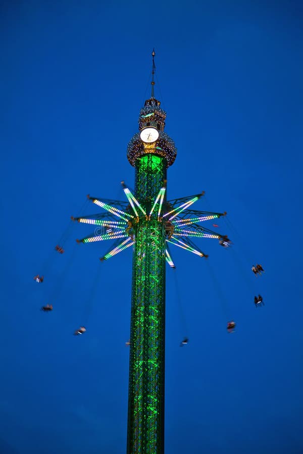 Vienna Chains Carousel at Night Stock Photo - Image of carousel ...
