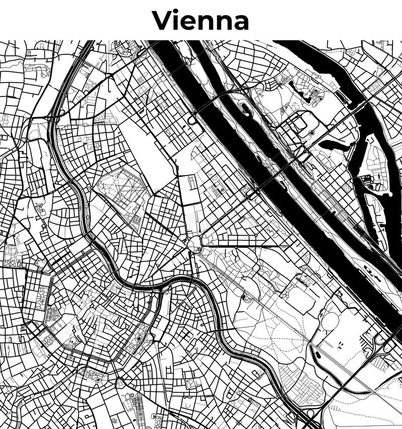 Vienna City Map, Cartography Map, Street Layout Map Stock Vector ...