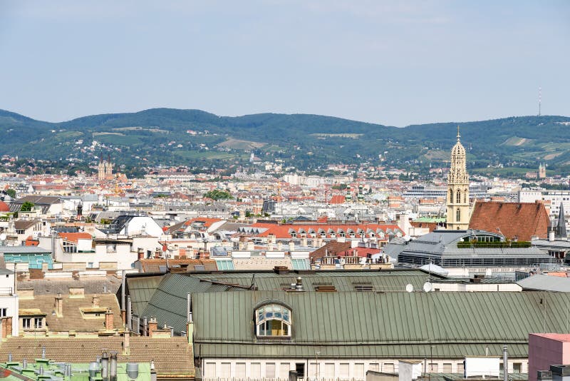 Vienna City Skyline stock photo. Image of aerial, neighborhood - 60574380
