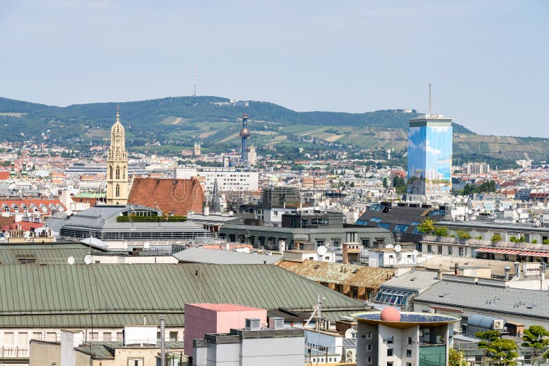Vienna City Skyline editorial stock image. Image of pollution - 60574399