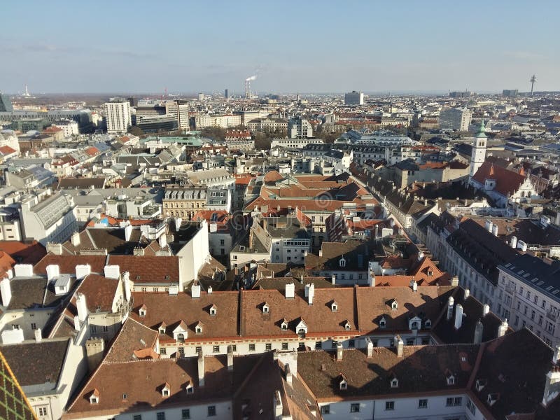 Vienna City View from Above. Stock Photo - Image of cathedral, streets ...