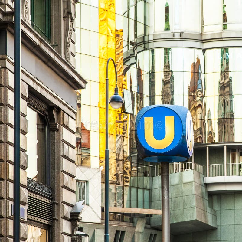 Vienna City View with Metro Sign Stock Photo - Image of underground ...