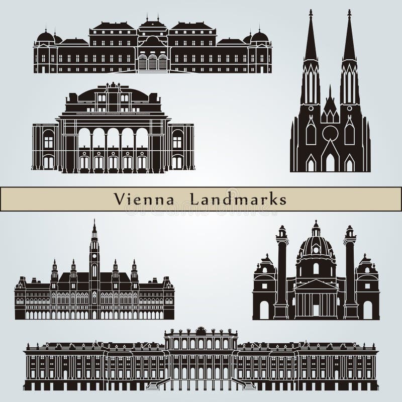 Vienna icons stock vector. Illustration of ring, rathaus - 35385535