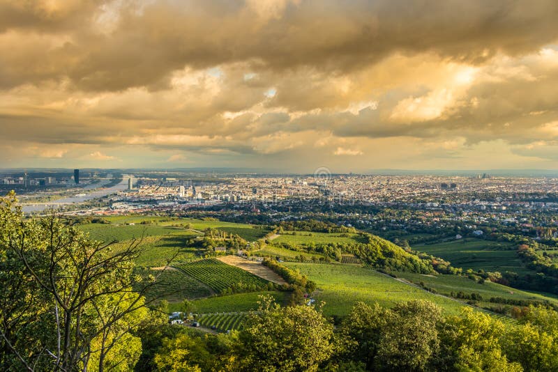 Vienna Landscape from Kahlenberg Mountain,Vienna, Austria Stock Image ...