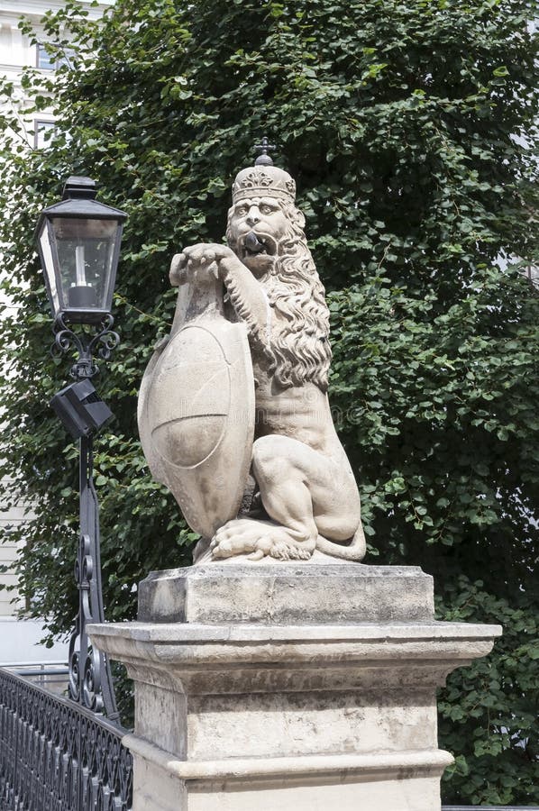 Vienna - Lion Fot the National Library Stock Image - Image of statue ...