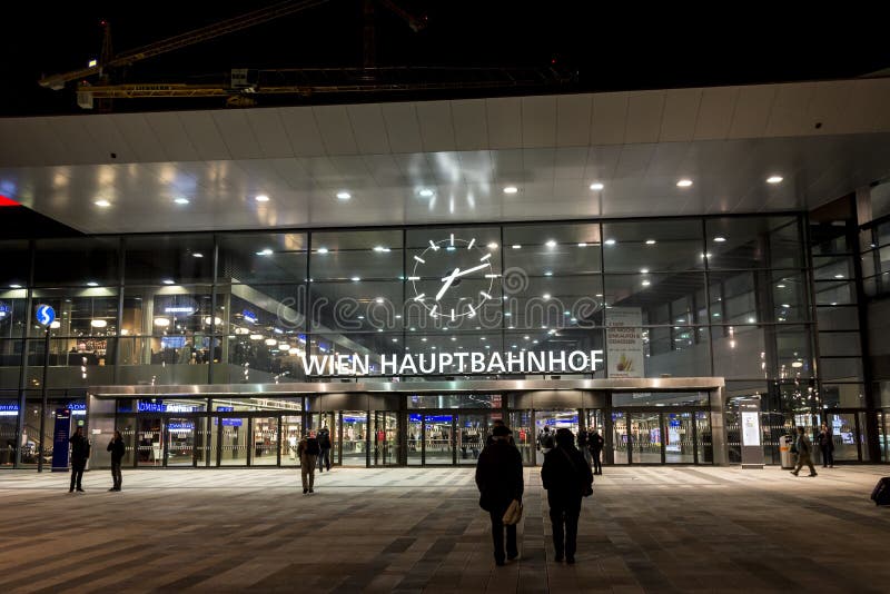 Vienna Main Railway Station - Evening Editorial Photography - Image of ...