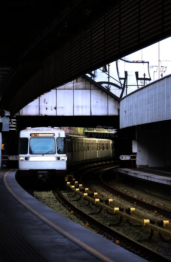 Vienna Metro train stock image. Image of illuminated - 374821841