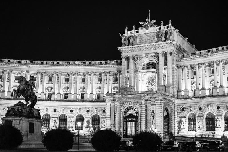 Vienna National Library at Night Editorial Stock Photo - Image of ...
