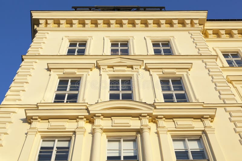 Vienna Old Town Yellow Building Windows Stock Image - Image of capital ...