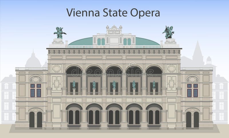 Vienna Opera House stock vector. Illustration of austria - 272754509