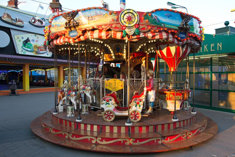 Vienna, Prater, carousel stock photo. Image of highlight - 64468960