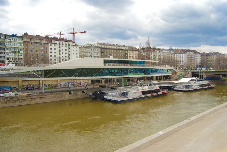 Vienna S Danube Channel Port Editorial Stock Image - Image of urban ...