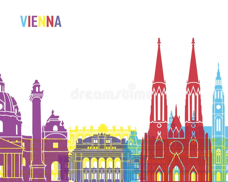 Vienna skyline vector stock vector. Illustration of metro - 9227611