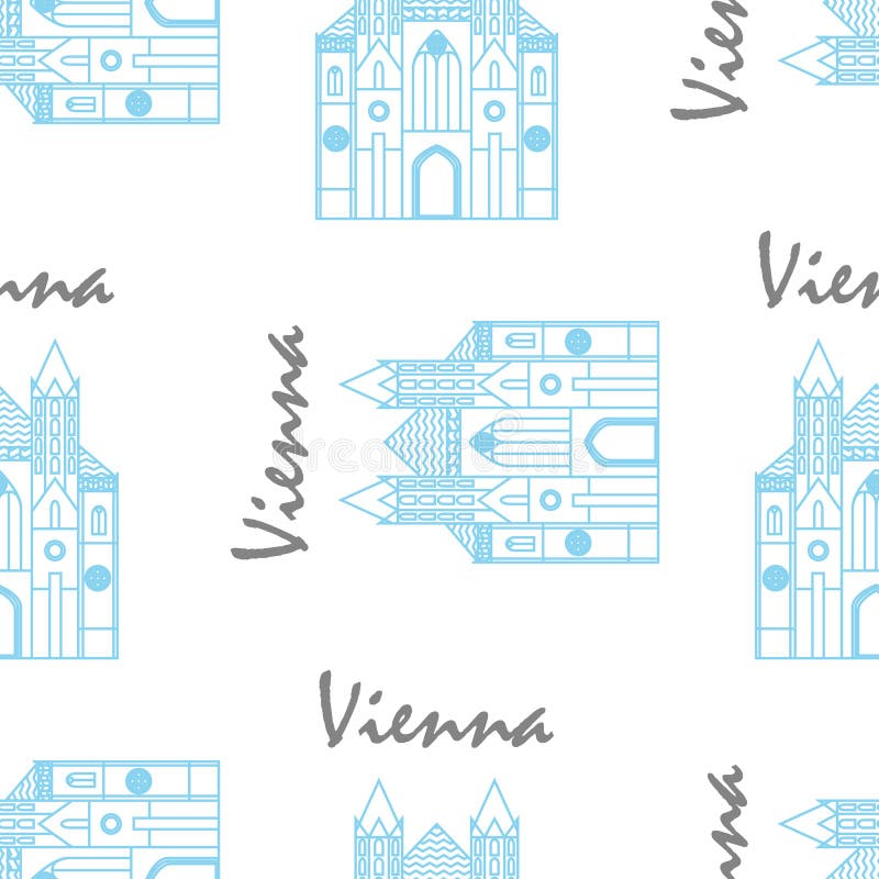 Vienna St Stephens Cathedral Fabric Pattern Stock Vector - Illustration ...