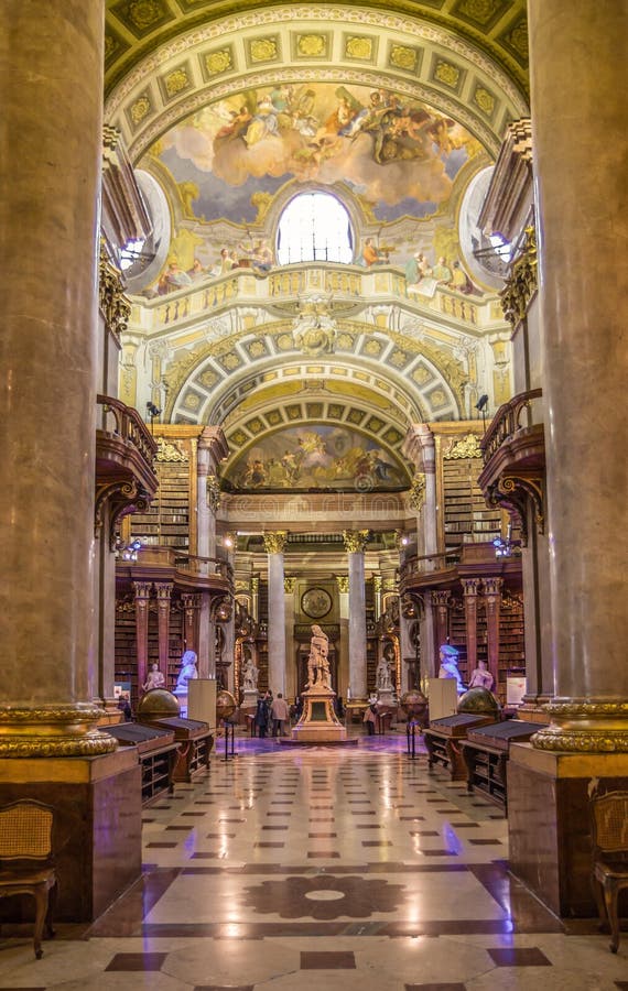 Vienna State Library Interior Stock Image - Image of classic ...