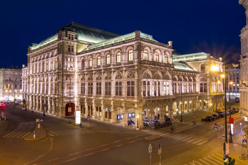 Vienna State Opera at Night, Austria Stock Photo - Image of austria ...